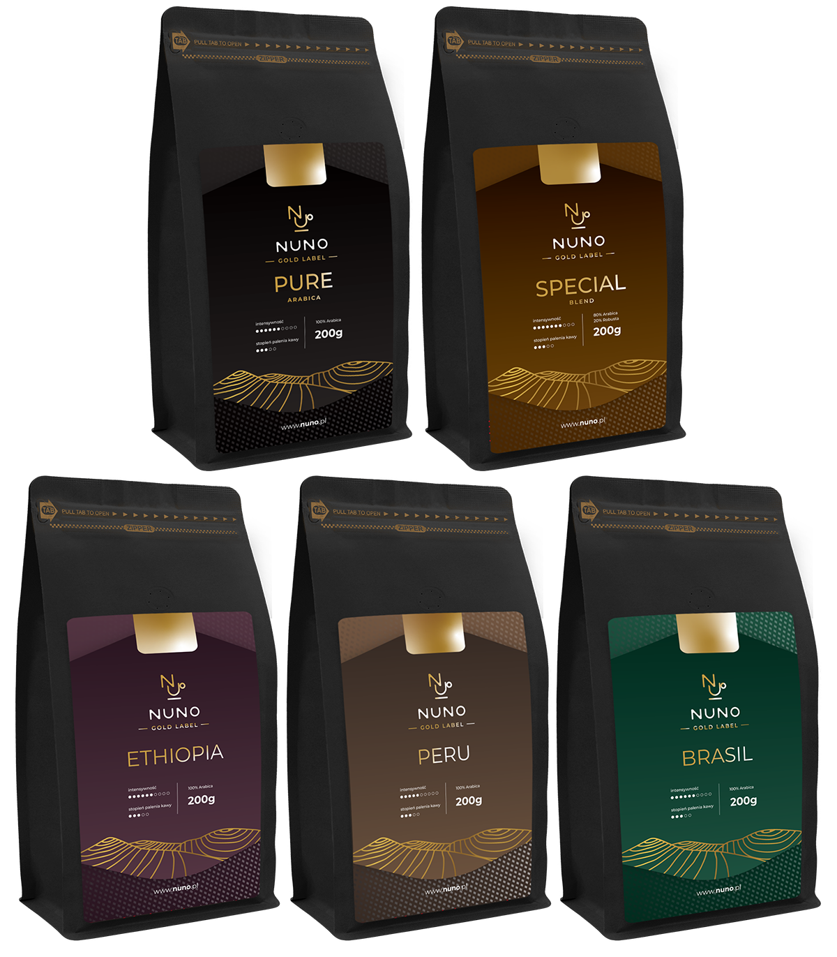 Zestaw degustacyjny kaw Nuno - Zestaw kaw 3 x 200g - Rzemieślnicza ...